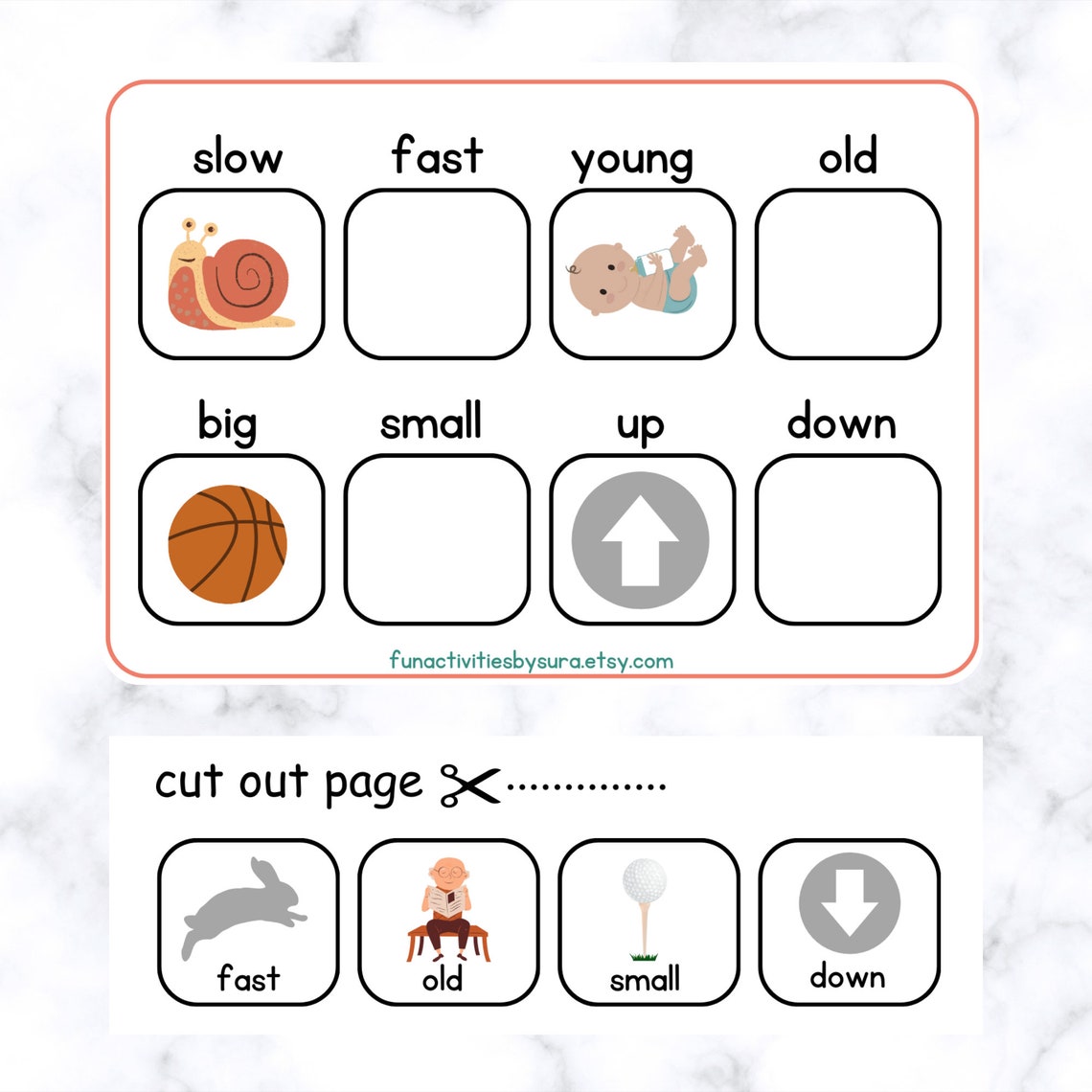 Opposite Words Matching Book, Learn Opposites, Opposite Worksheet ...