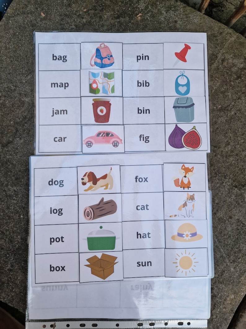 CVC Words Matching Worksheets Phonics Game Educational - Etsy UK