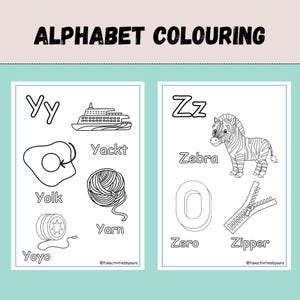 Printable Kids Alphabet Colouring Pages, Fun & Educational A-Z Activity ...