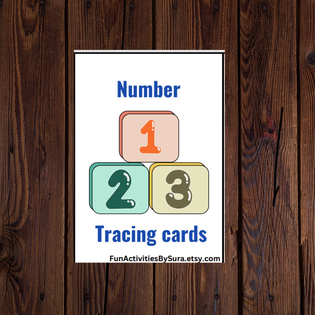 Number Tracing Flashcards 1-20 Printable Counting Learn - Etsy