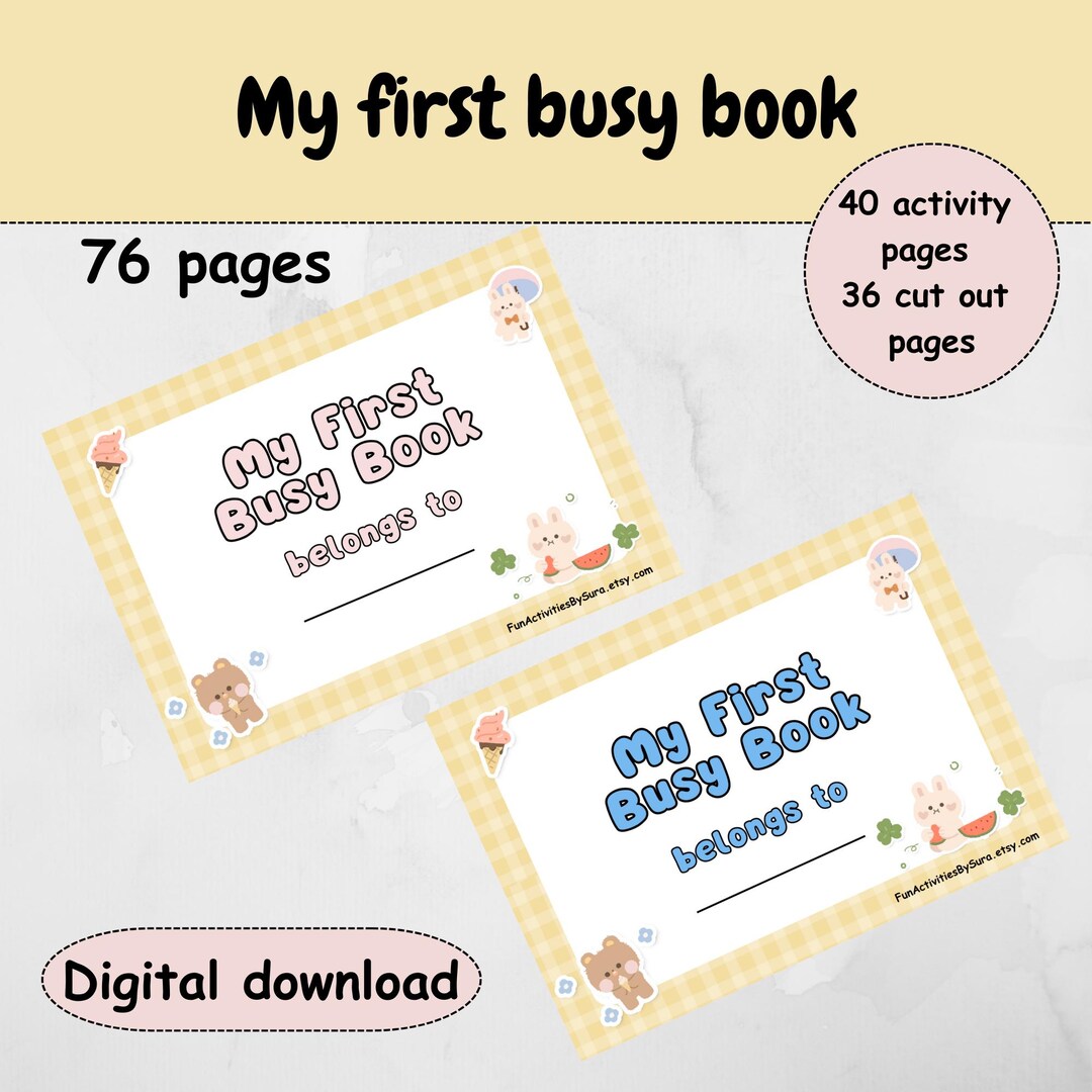 My First Busy Book Printable, Preschool Printable Activity Pack ...
