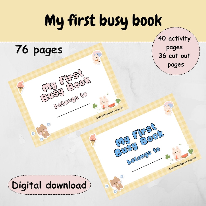 My First Busy Book Printable, Preschool Printable Activity Pack ...
