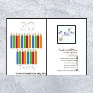 Number Tracing Flashcards 1-20, Printable, Counting, Learn Numbers ...