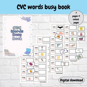 CVC Words Busy Book, Printable Flashcards, Word Lists and Activities ...