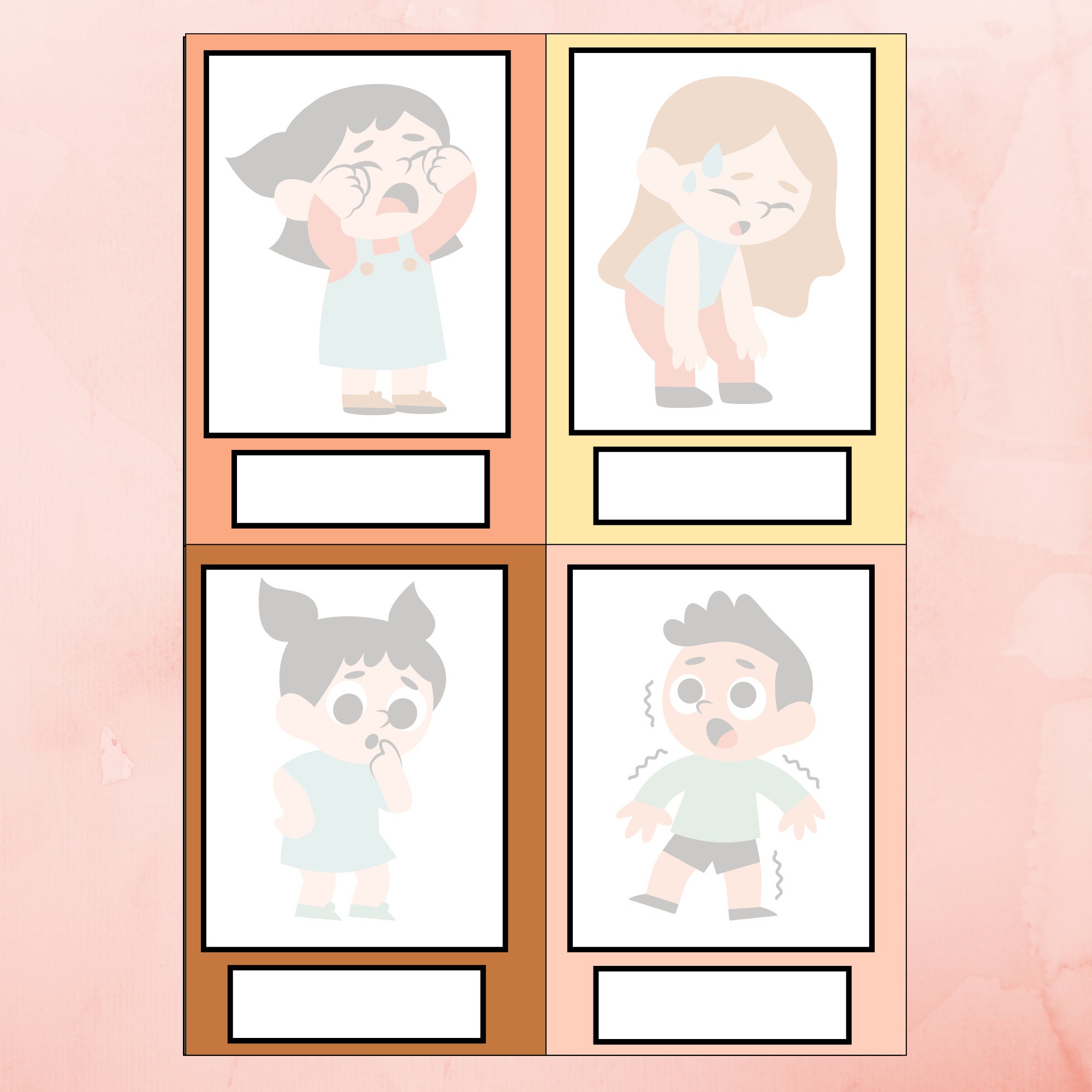 Emotions Cards for Children, Feelings Matching Cards, Printable ...
