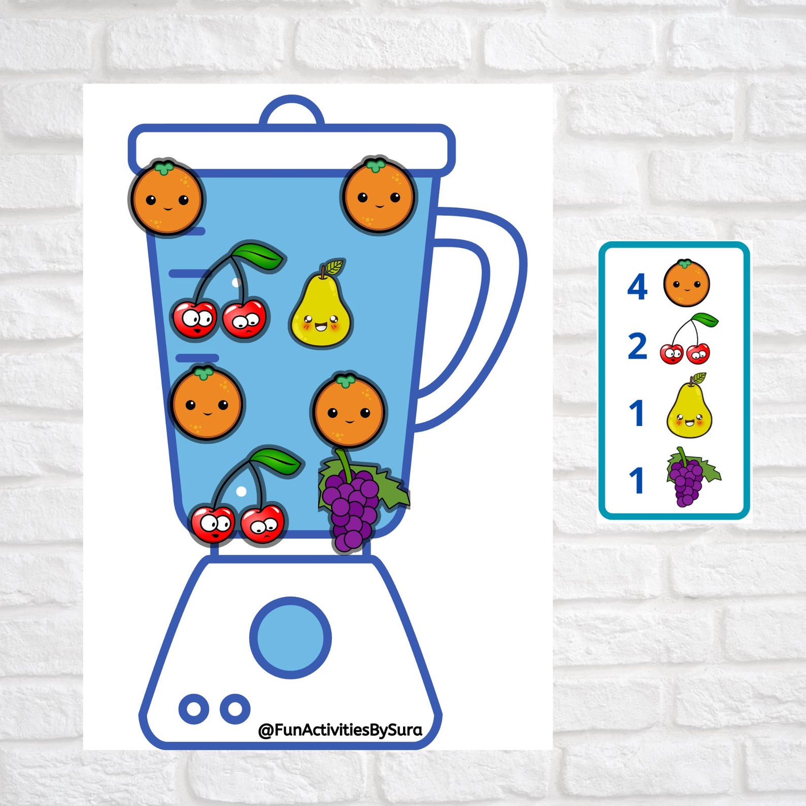 Fruit Blender Math Game: Preschool Counting Activity (digital Download ...