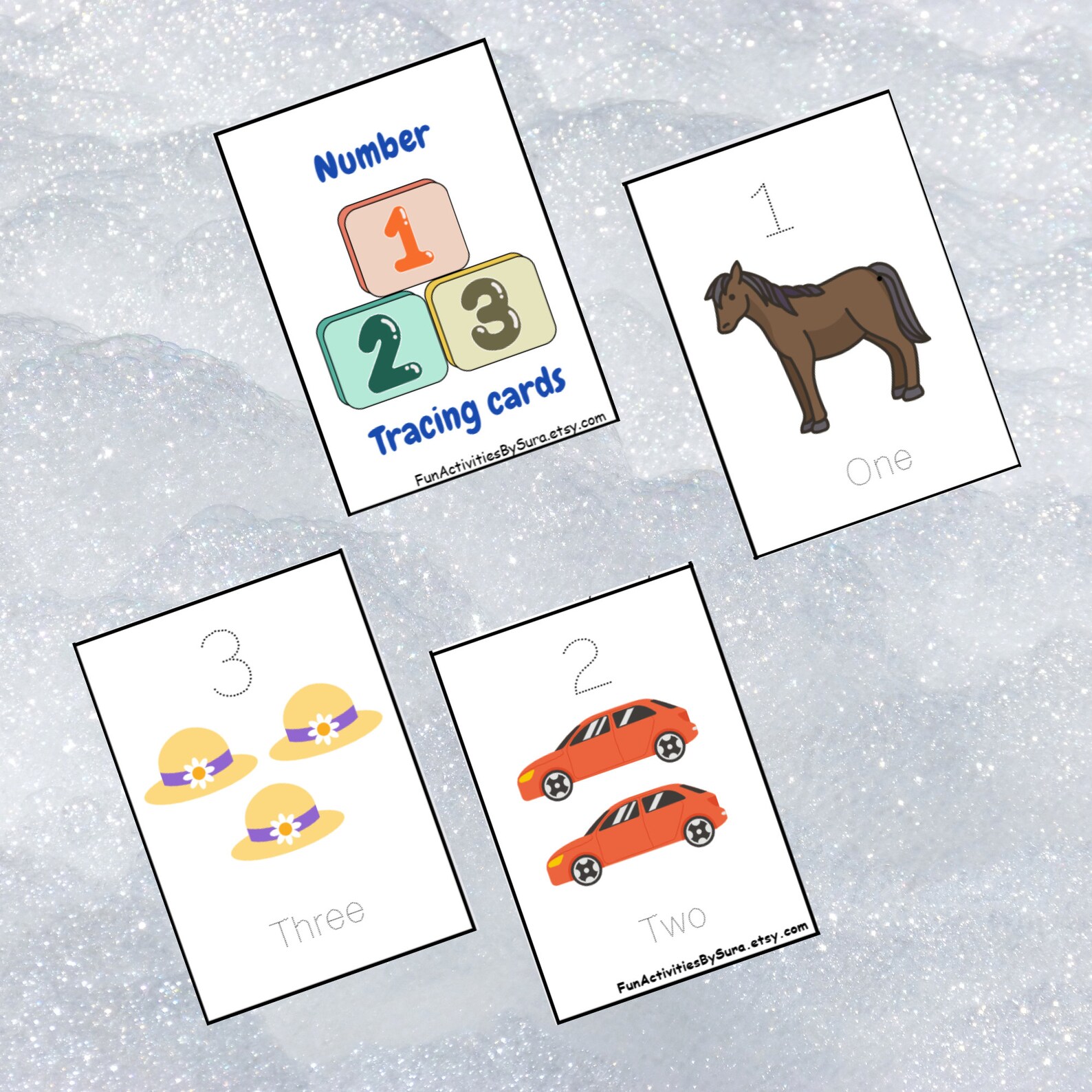 Number Tracing Flashcards 1-20, Printable, Counting, Learn Numbers ...