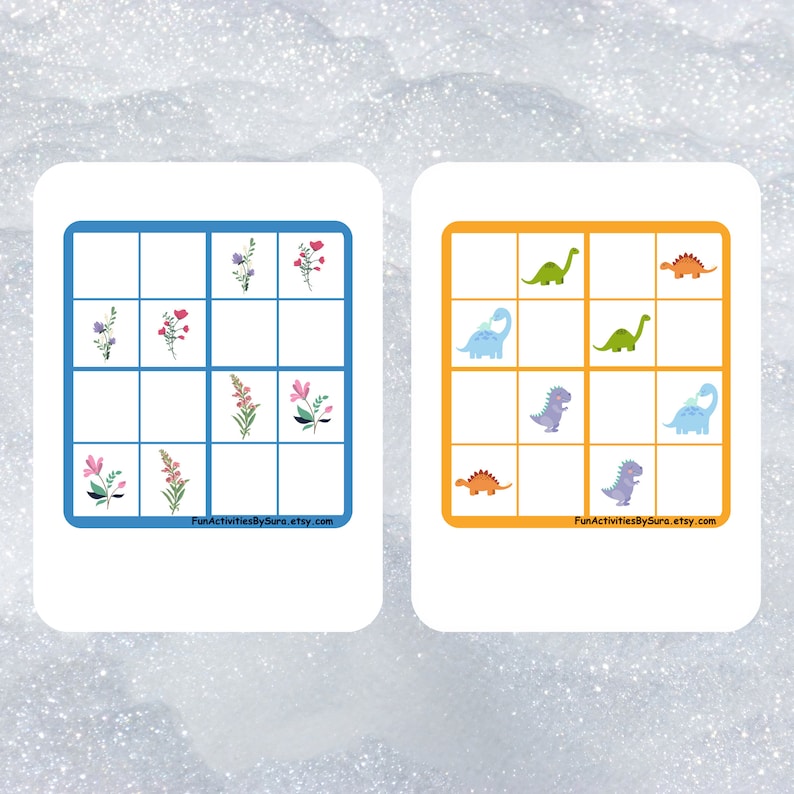4x4 Sudoku Printable Puzzles for Kids: Cut & Paste Activities (digital ...