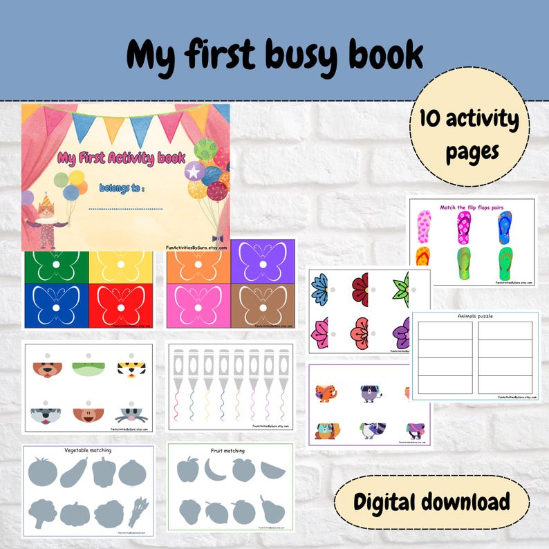 My First Activity Book Printable Activities, Toddler Learning Binder ...