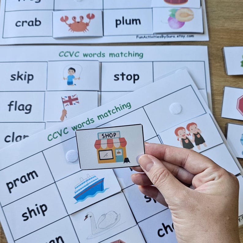 CVC, CVCC, CCVC Words Matching Bundle, Words Practice, Vocabulary ...