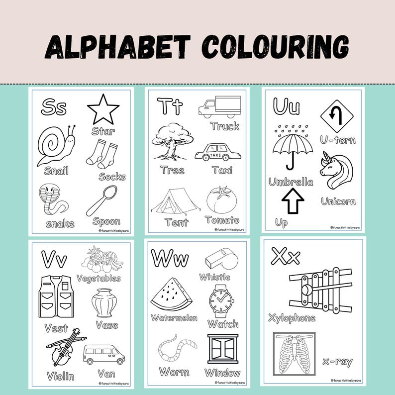 Printable Kids Alphabet Colouring Pages, Fun & Educational A-Z Activity ...