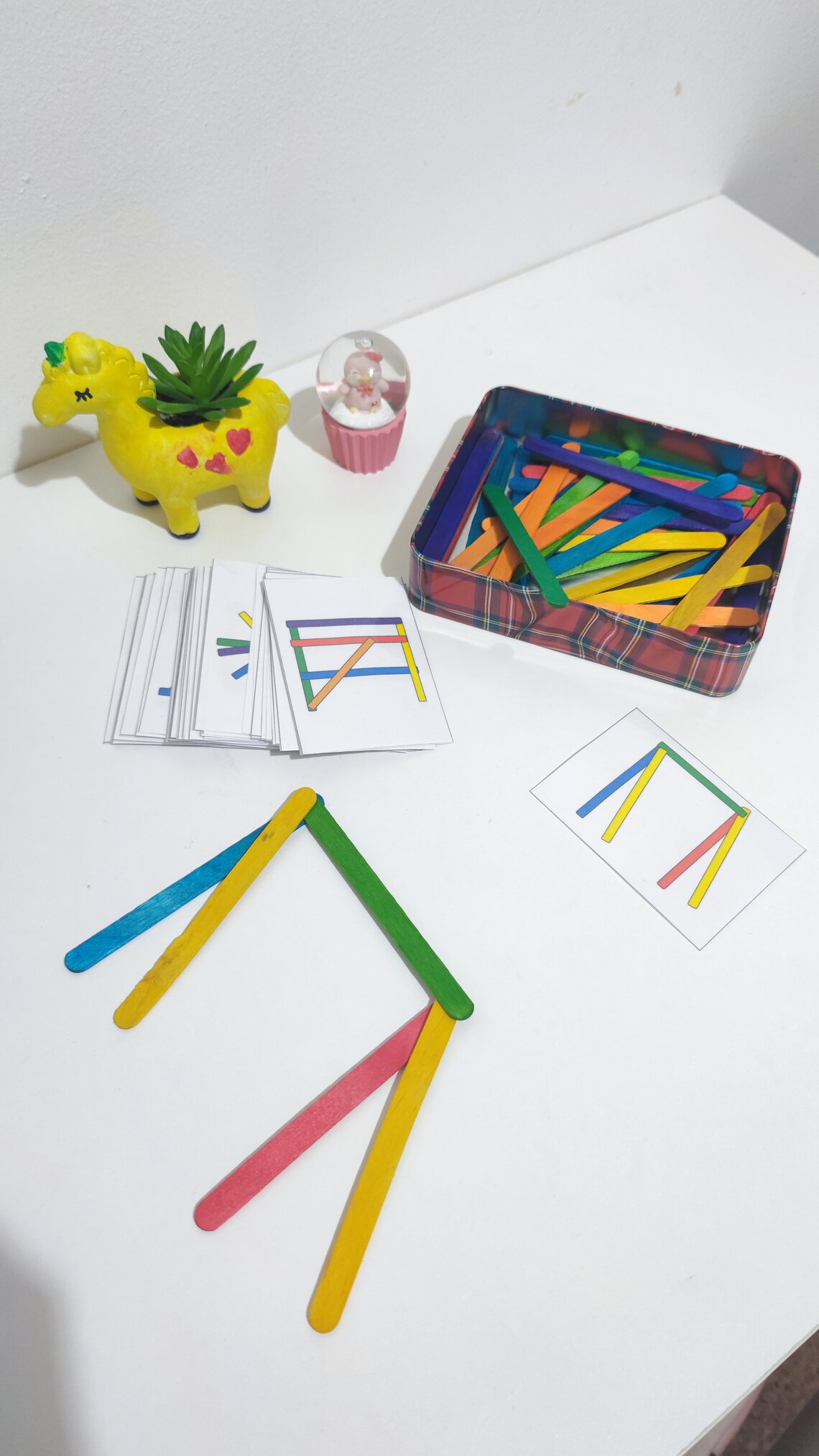 Popsicle Sticks Patterns Matching Cards Printable Preschool - Etsy UK