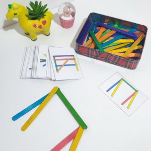 Popsicle Sticks Patterns Matching Cards, Printable Preschool Activities ...