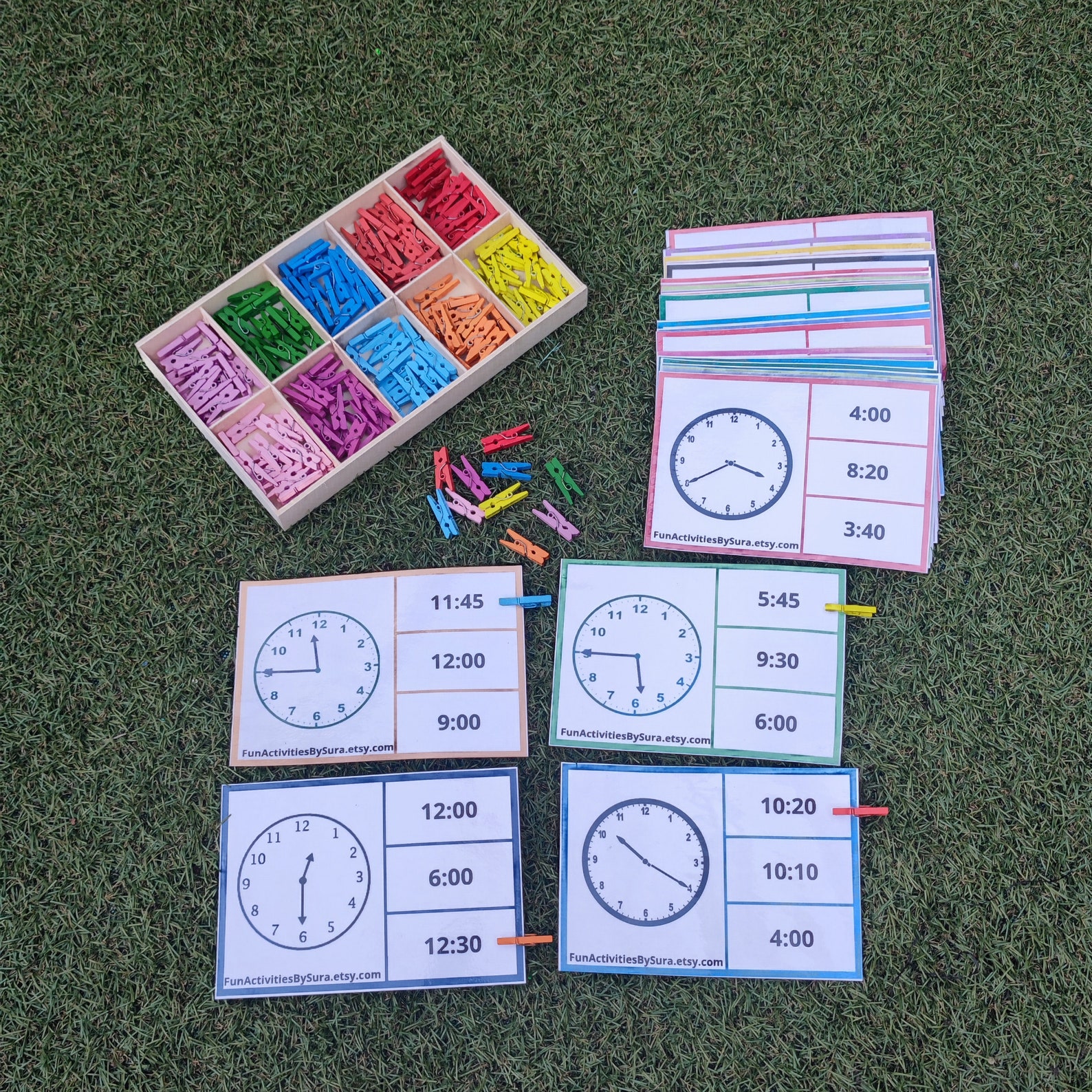 Telling Time Clip Cards Activities Clock Activity Tell the - Etsy