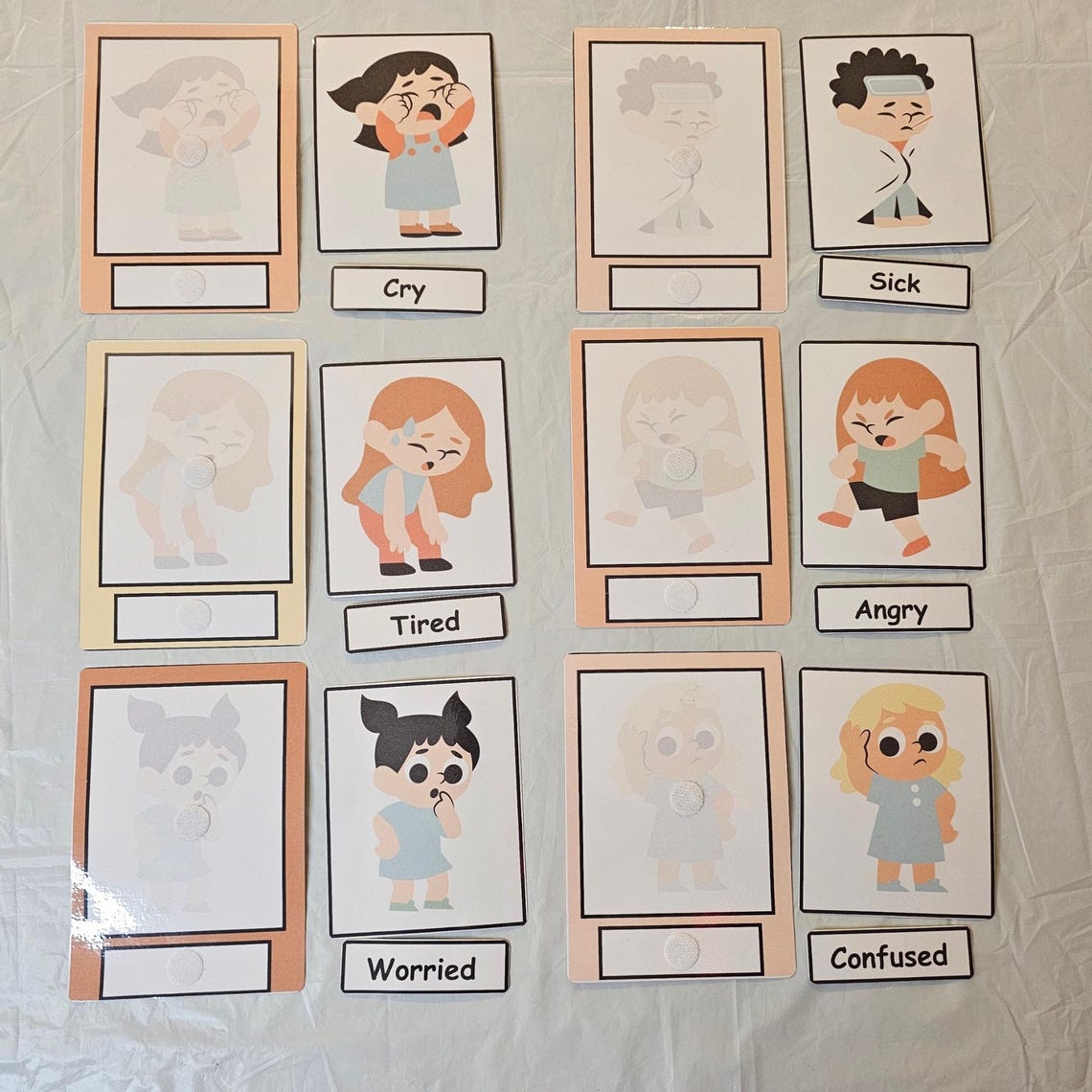 Emotions Cards for Children, Feelings Matching Cards, Printable ...