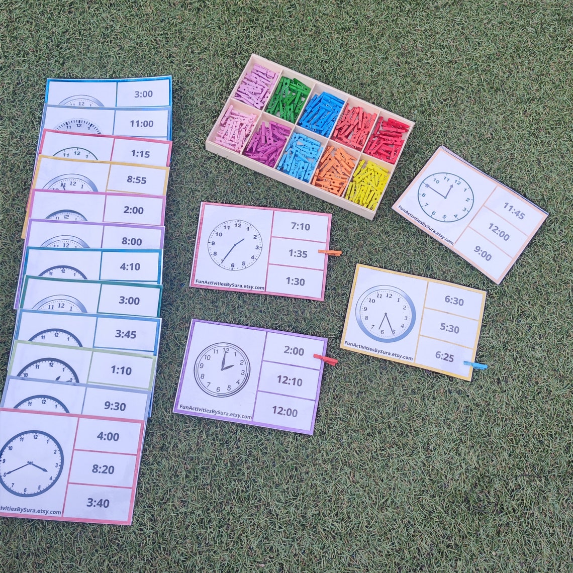 Telling Time Clip Cards Activities Clock Activity Tell the - Etsy