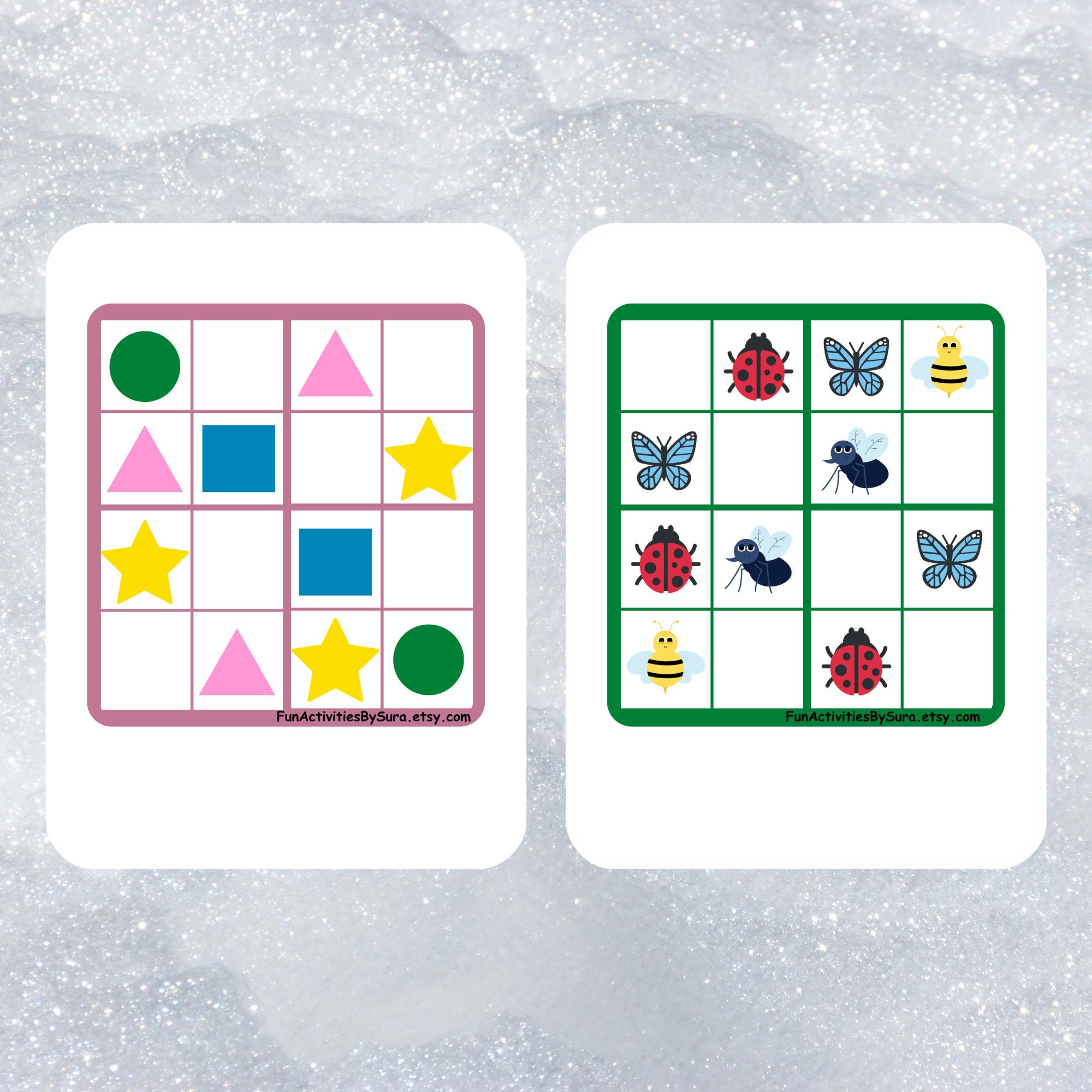 4x4 Sudoku Printable Puzzles for Kids: Cut & Paste Activities (digital ...