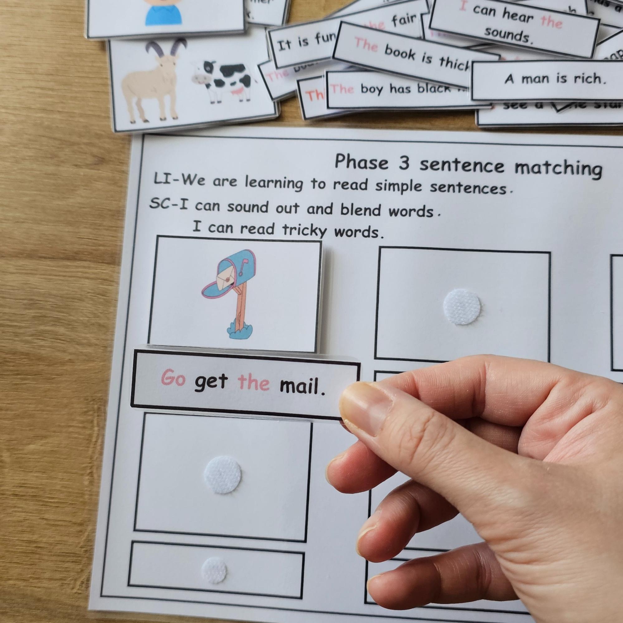 Phonics Reading Sentences Matching Mats: Phase 3 (PDF), Matching Mats ...