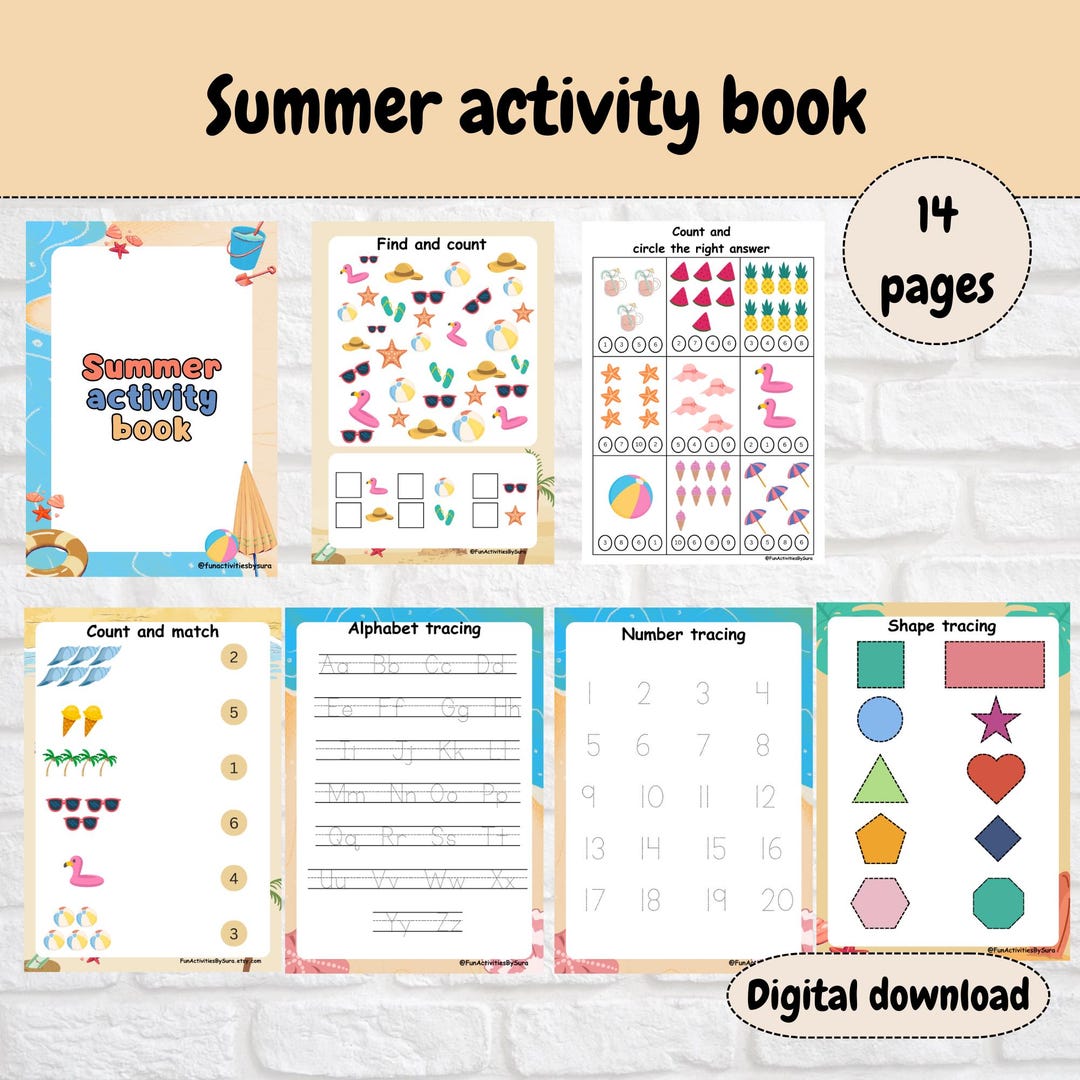 Summer Printable Activity Book, Summer Kids Activities, Homeschool ...