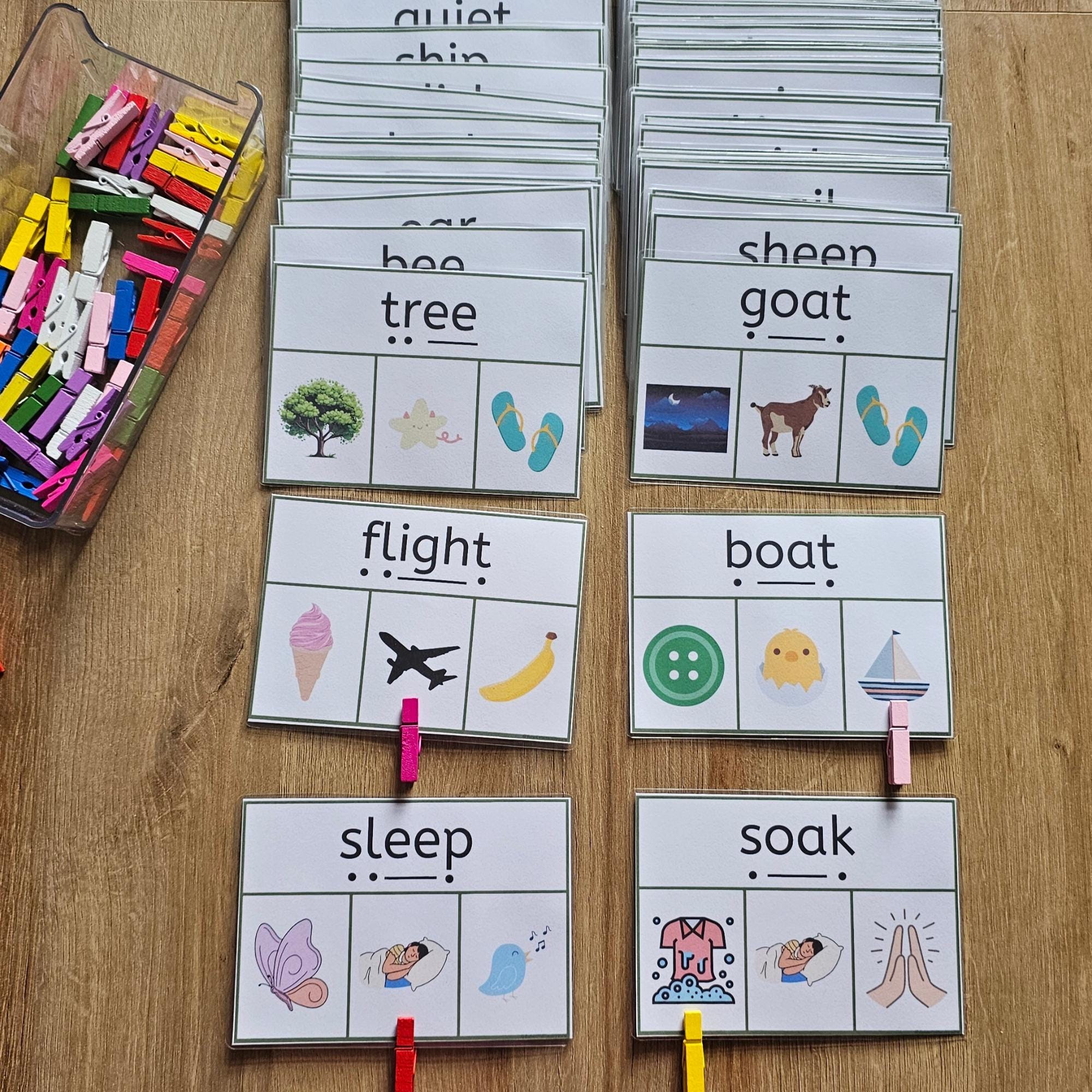 Phonics Phase 3 Clip Cards: Matching Game (digital Download), Atching ...