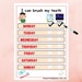 Brushing Teeth Reward Chart, Dry Wipe Chart for Children, Reward Charts ...