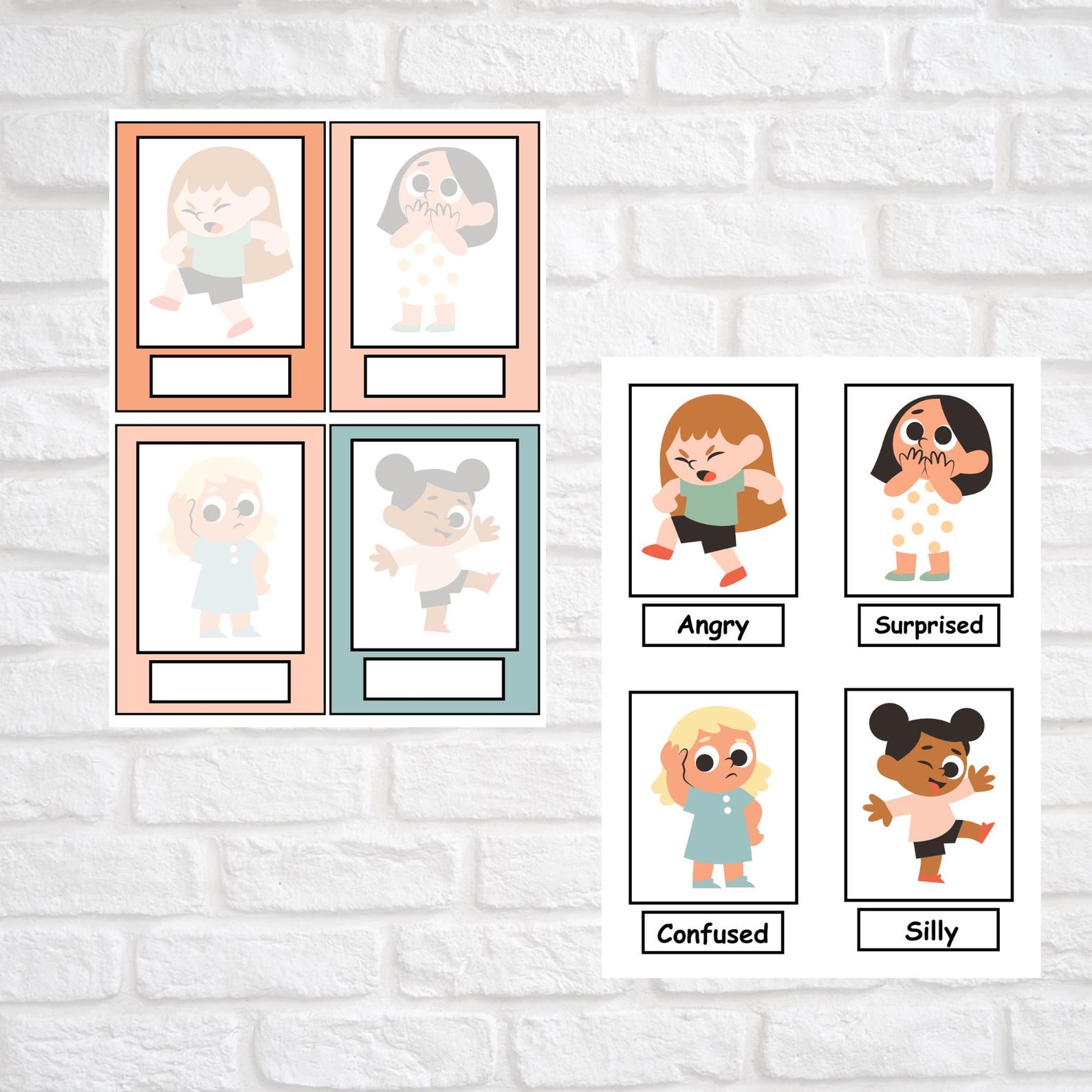 Emotions Cards for Children, Feelings Matching Cards, Printable ...