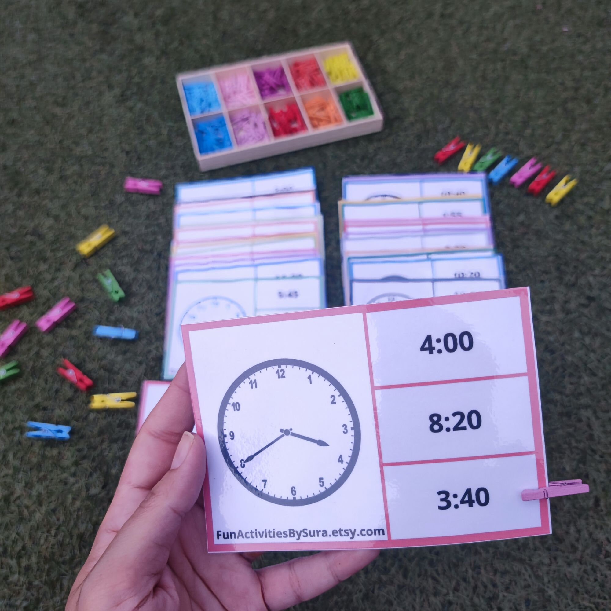 Telling Time Clip Cards Activities , Clock Activity, Tell the Time ...