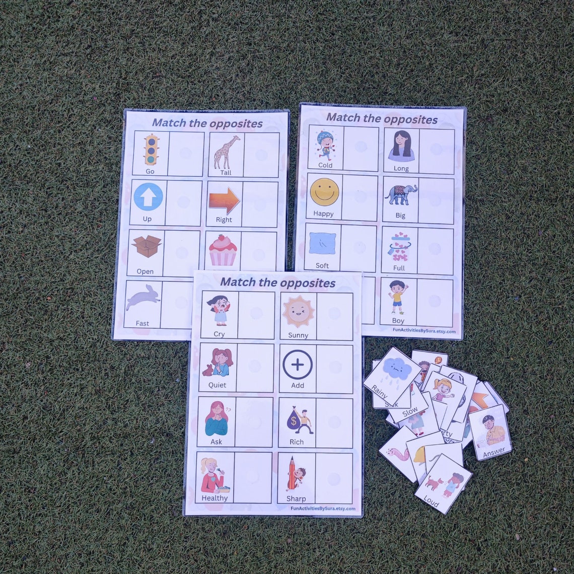 Opposites Matching Activity, Preschool, Kindergarten, Nursery, Special ...