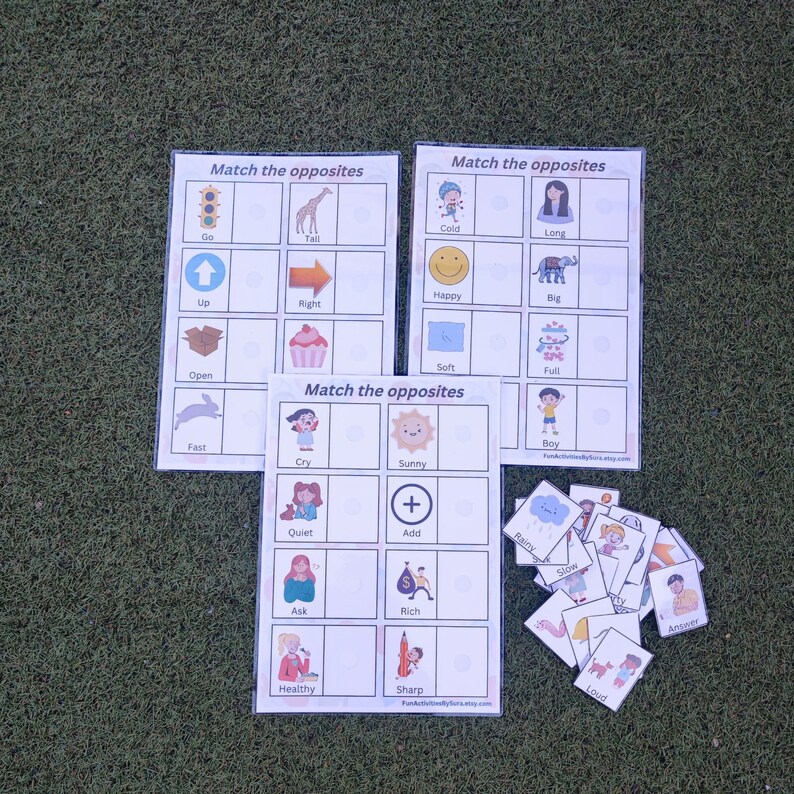 Opposites Matching Activity, Preschool, Kindergarten, Nursery, Special ...