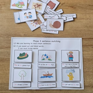 Phonics Reading Sentences Matching Mats: Phase 3 (PDF), Matching Mats ...