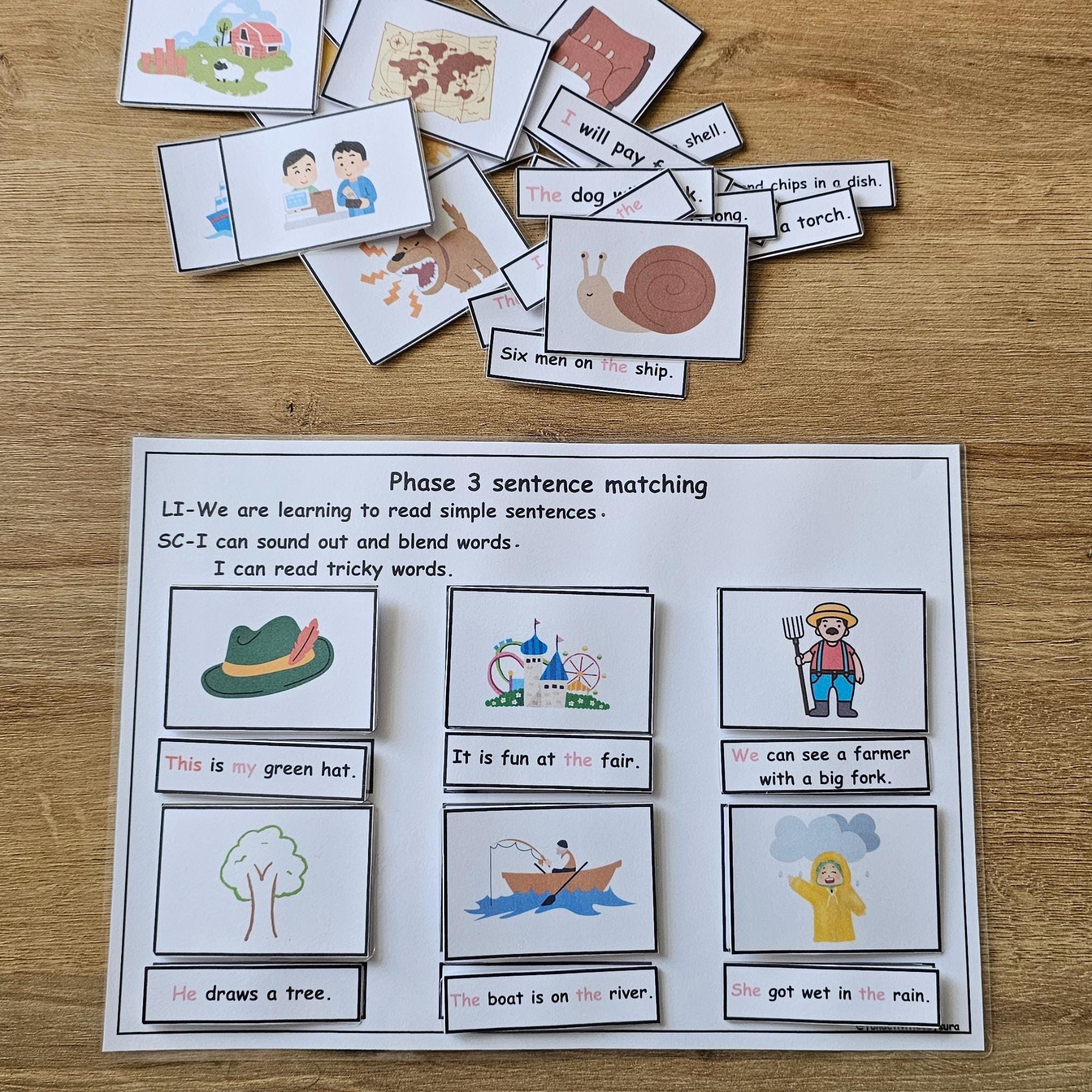 Phonics Reading Sentences Matching Mats: Phase 3 (PDF), Matching Mats ...