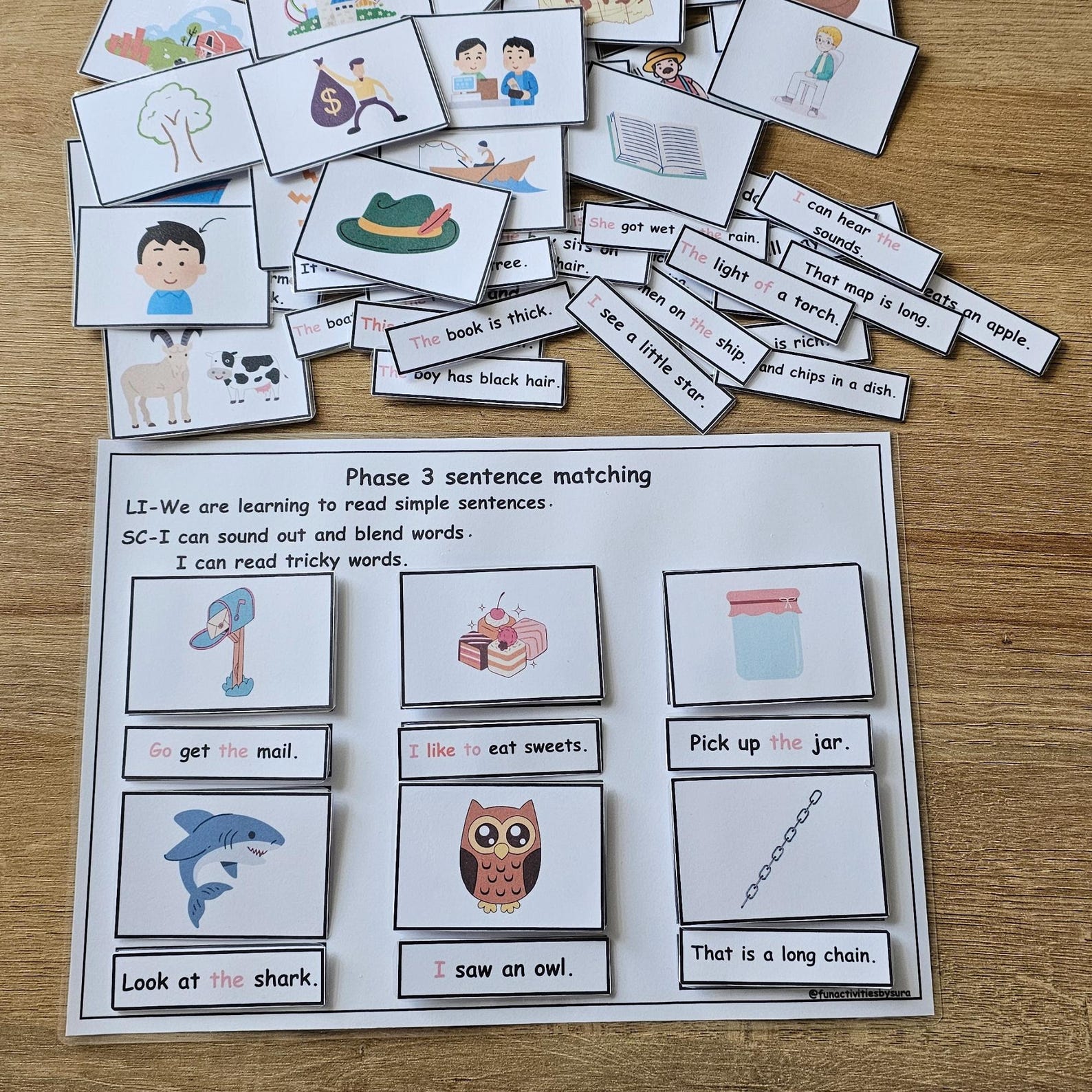 Phonics Reading Sentences Matching Mats: Phase 3 (PDF), Matching Mats ...