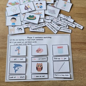 Phonics Reading Sentences Matching Mats: Phase 3 (PDF), Matching Mats ...