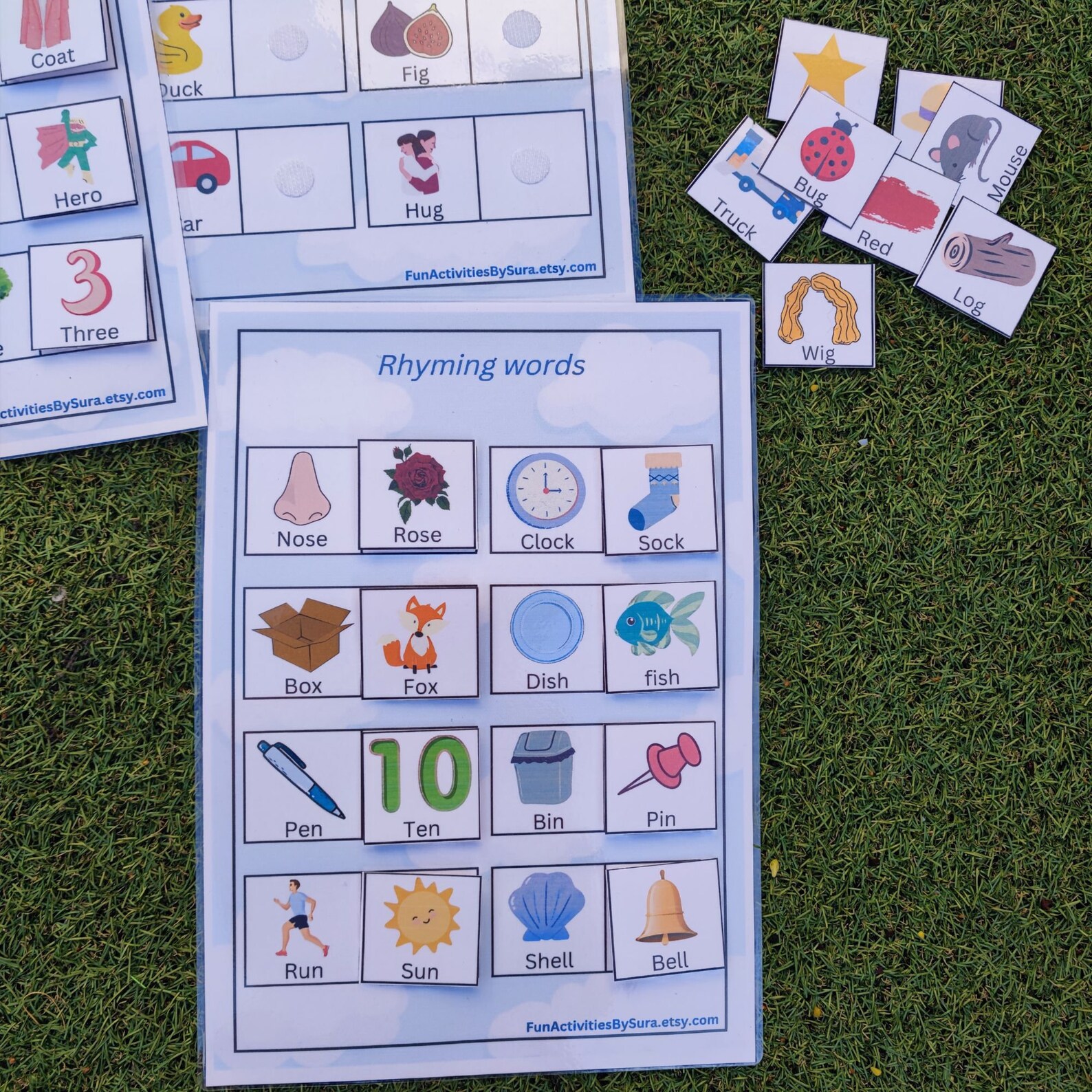 Rhyming Words Matching Worksheet Activity, Printable Preschool Rhyme ...