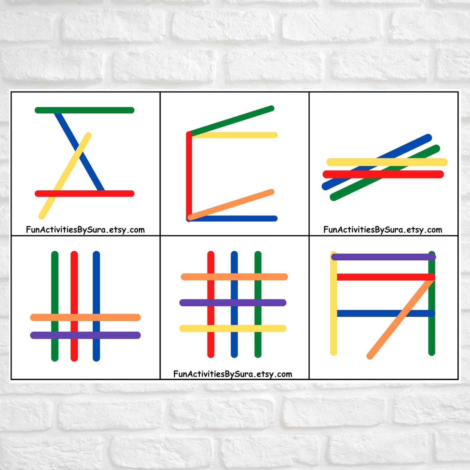 Popsicle Sticks Patterns Matching Cards, Printable Preschool Activities ...