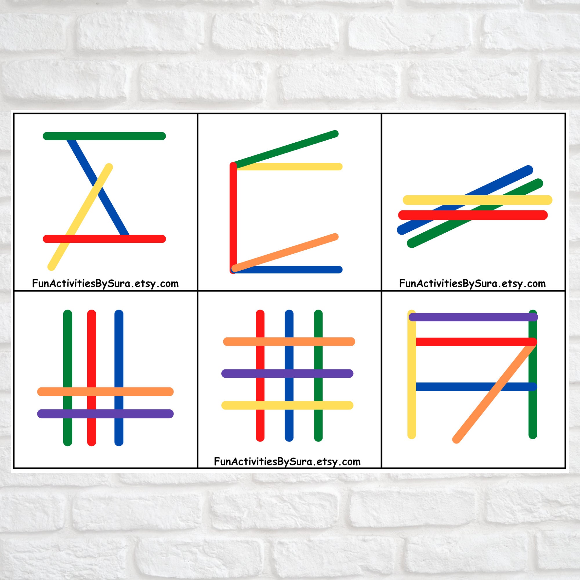 Popsicle Sticks Patterns Matching Cards, Printable Preschool Activities ...