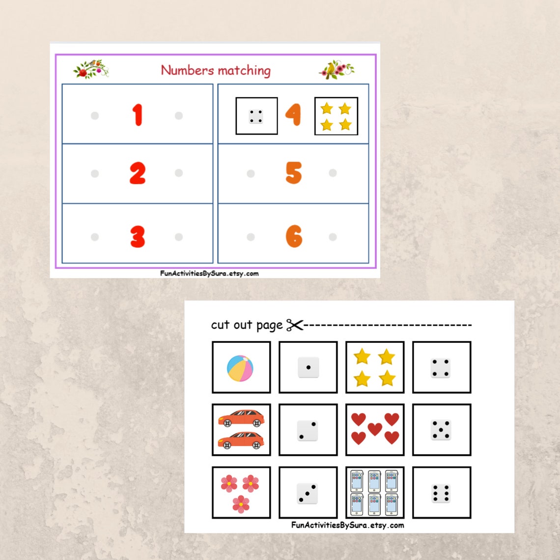 Count and Match Preschool Activity, Printable Numbers Matching, Toddler ...