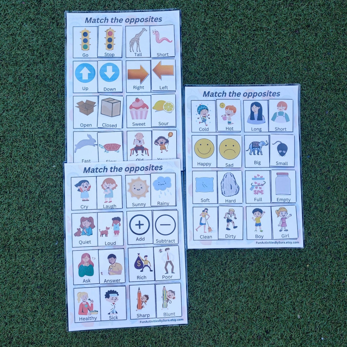 Opposites Matching Activity, Preschool, Kindergarten, Nursery, Special ...