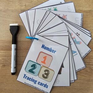 Number Tracing Flashcards 1-20, Printable, Counting, Learn Numbers ...