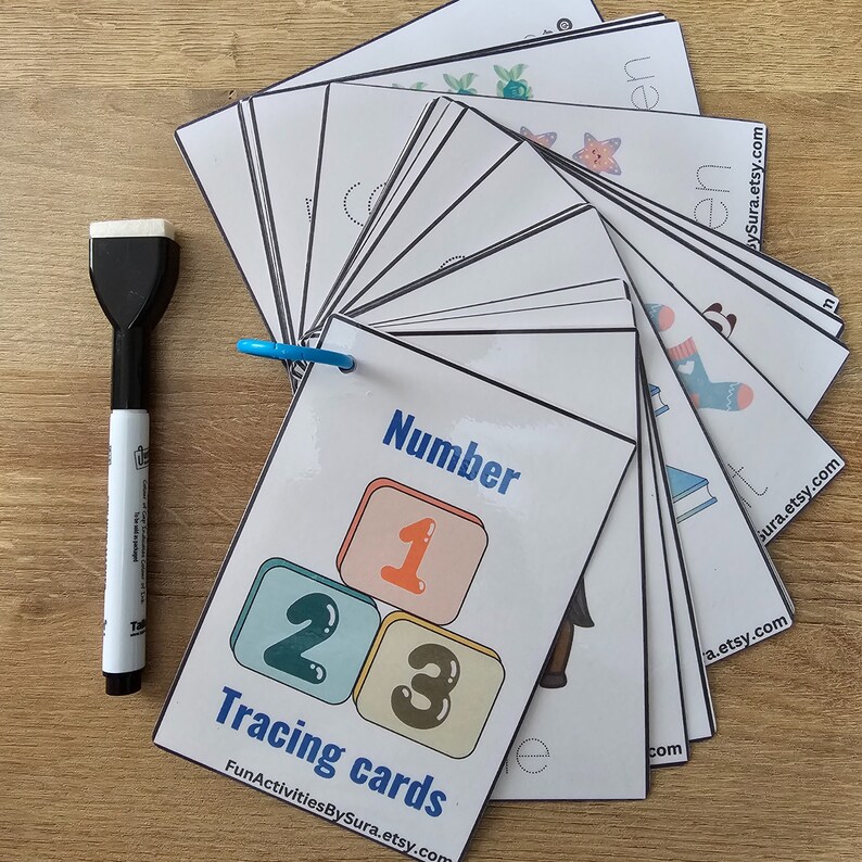 Number Tracing Flashcards 1-20, Printable, Counting, Learn Numbers ...