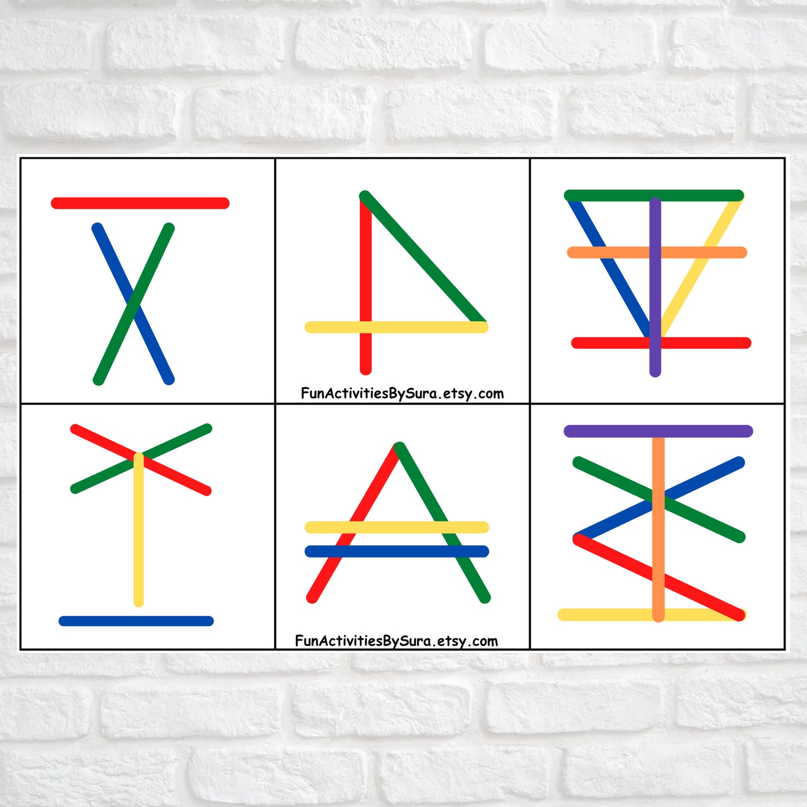 Popsicle Sticks Patterns Matching Cards, Printable Preschool Activities ...