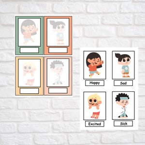 Emotions Cards for Children, Feelings Matching Cards, Printable ...