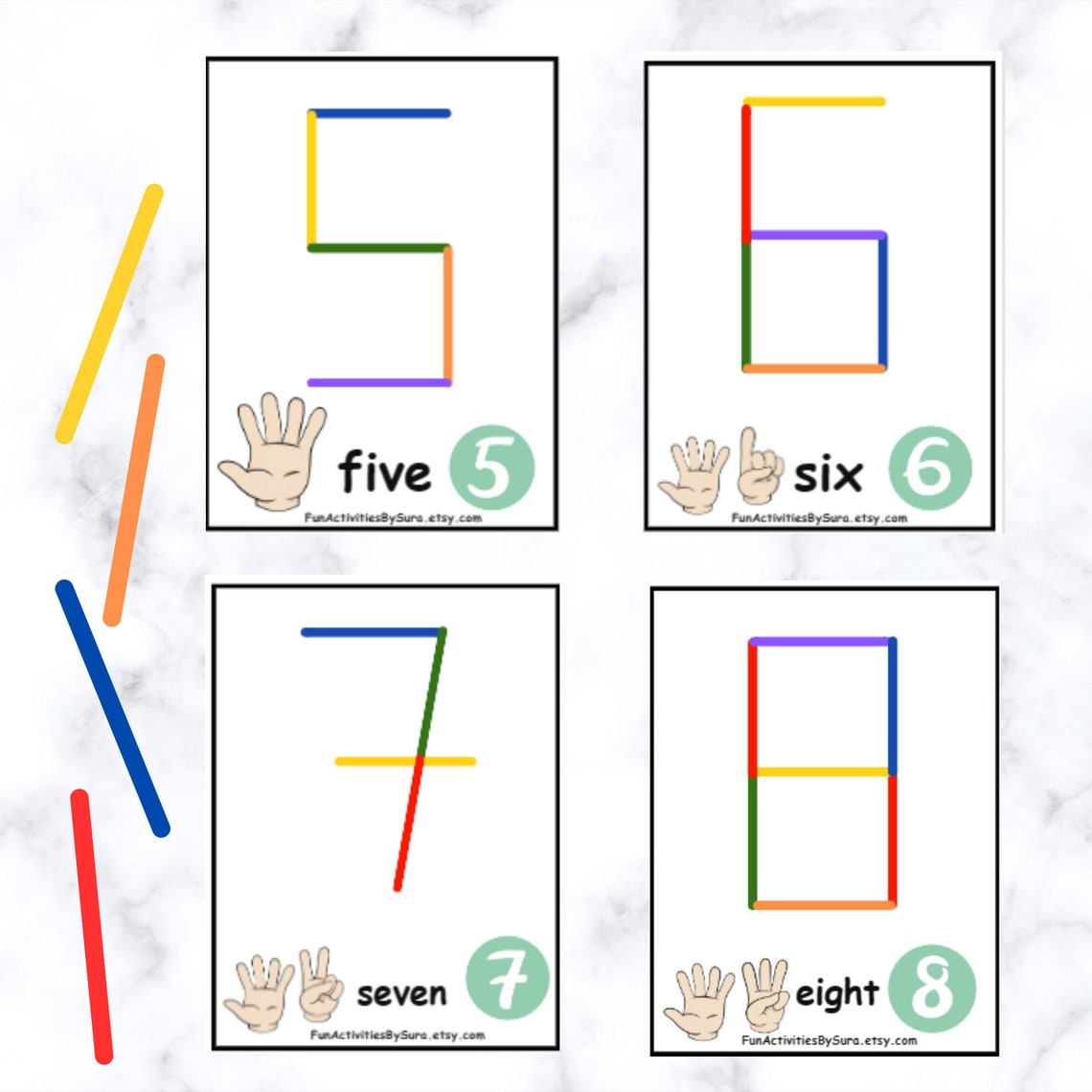 Popsicle Sticks Numbers Game: Montessori Toddler Printable (PDF) - Etsy