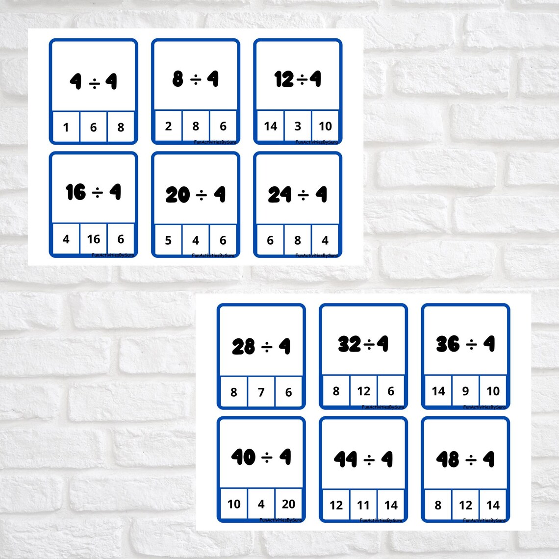 Division Clip Cards: Maths Revision, Homeschool Printable (PDF Download ...