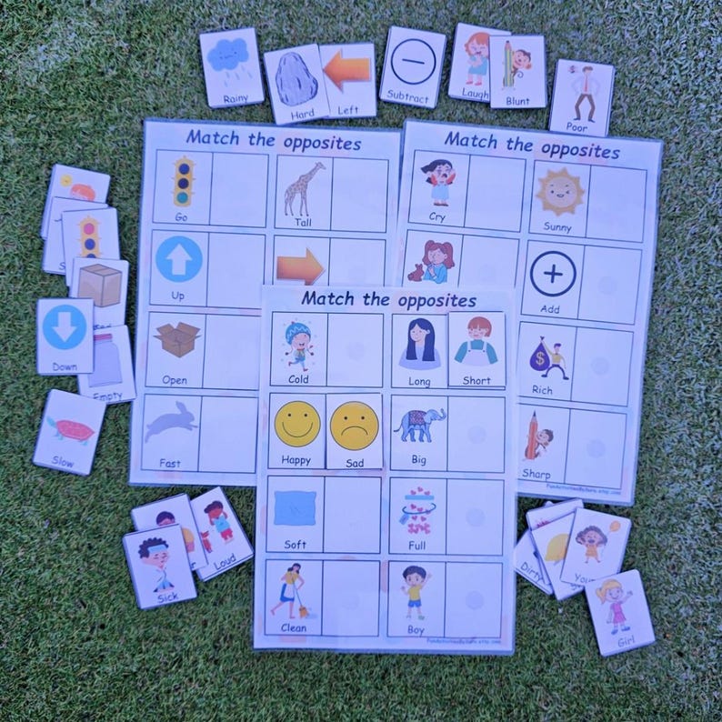 Opposites Matching Activity, Preschool, Kindergarten, Nursery, Special ...
