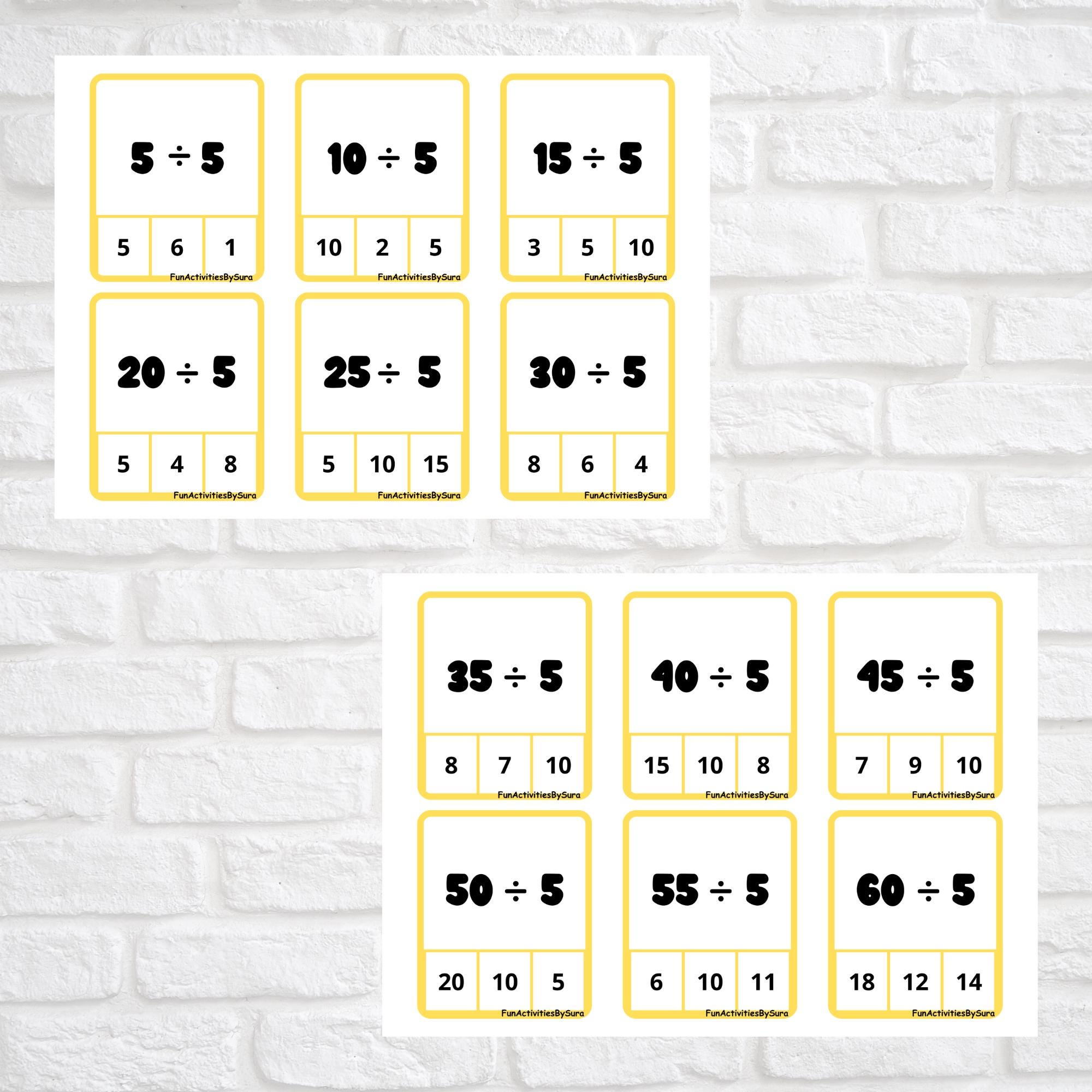 Division Clip Cards: Maths Revision, Homeschool Printable (PDF Download ...