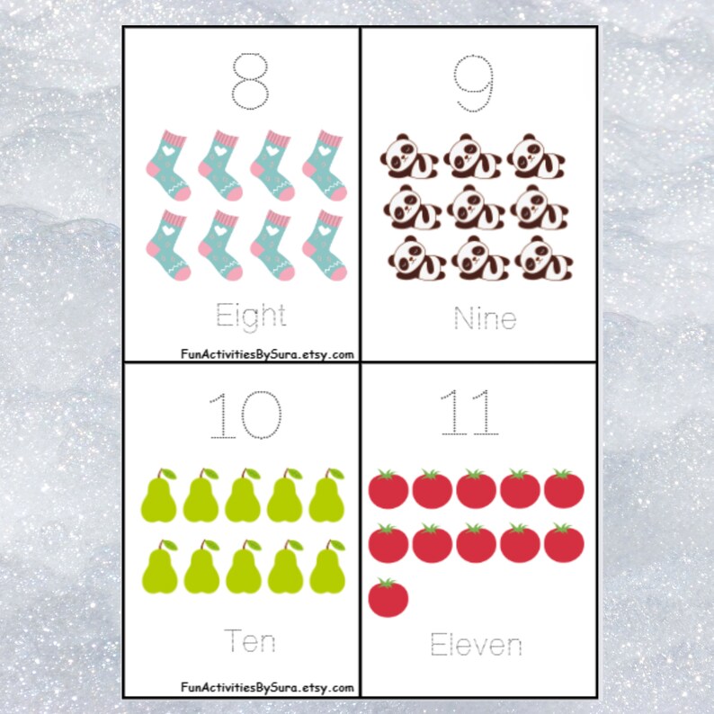 Number Tracing Flashcards 1-20, Printable, Counting, Learn Numbers ...