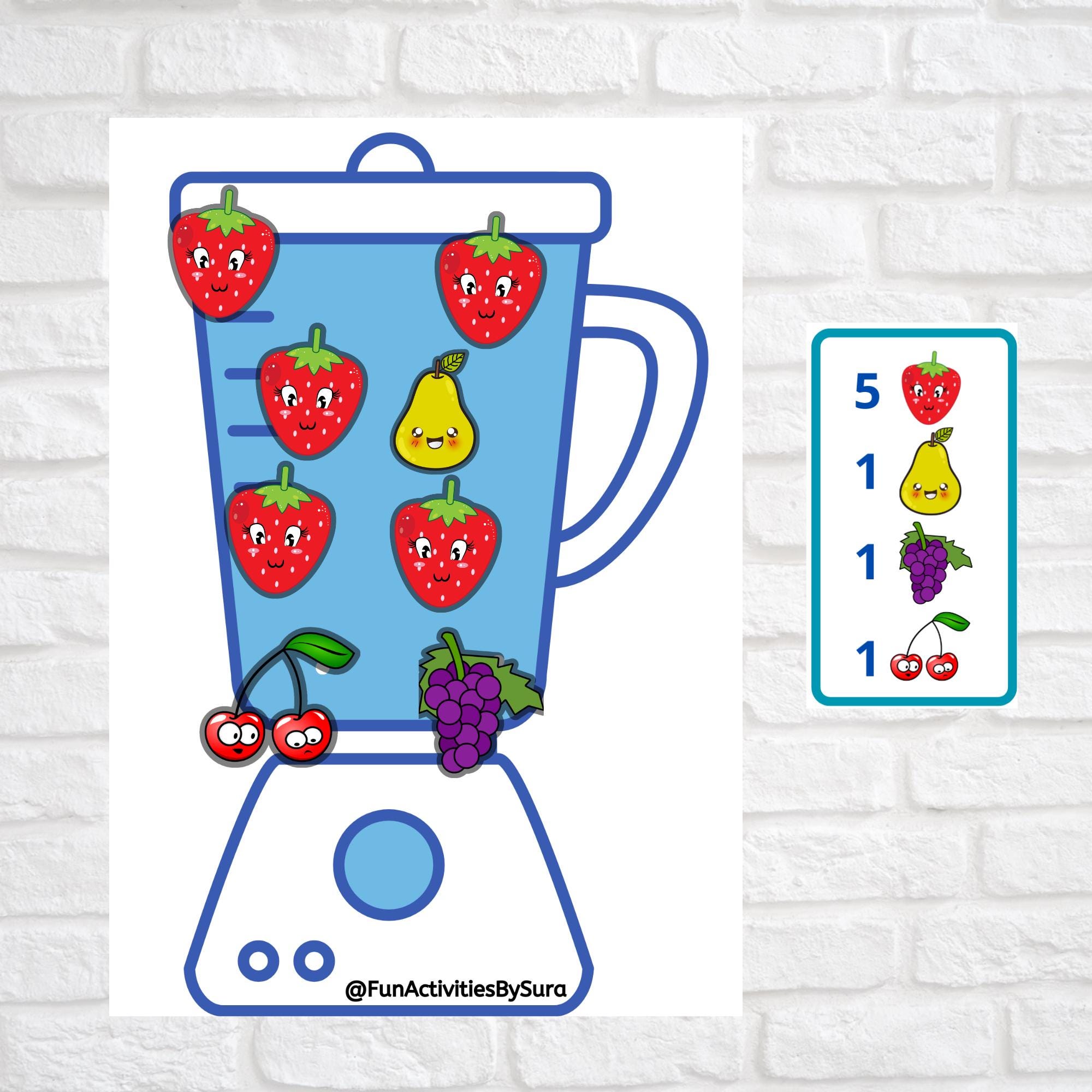 Fruit Blender Math Game: Preschool Counting Activity (digital Download ...