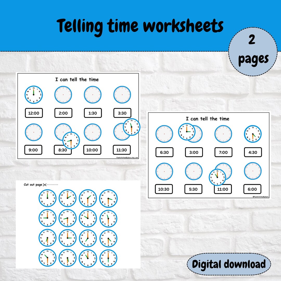 Telling Time Clock Activity: Printable Montessori Education (PDF) - Etsy UK