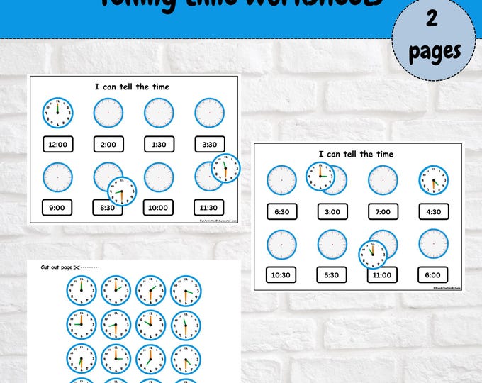 Telling Time Clock Activity: Printable Montessori Education (PDF) - Etsy